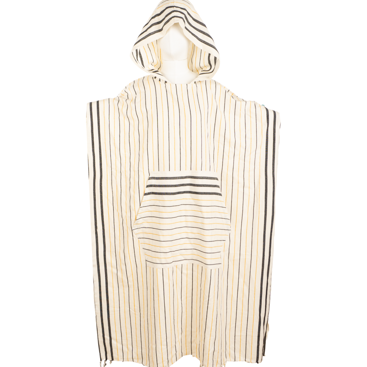 Men Hooded Beach Pool Spa Sauna Poncho, Changing Towel - Stripe Yellow ...